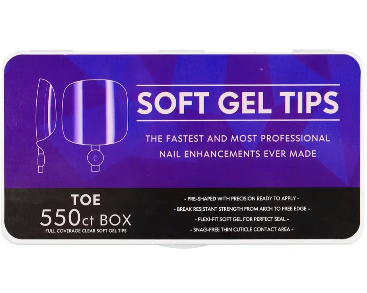 Full Cover Clear Soft Gel Tips – Toe – 550pcs – Yes You Online